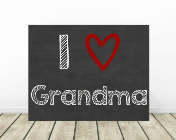 I Love Grandma, Printable Chalkboard Sign, Baby Photo Prop, Gift for ...