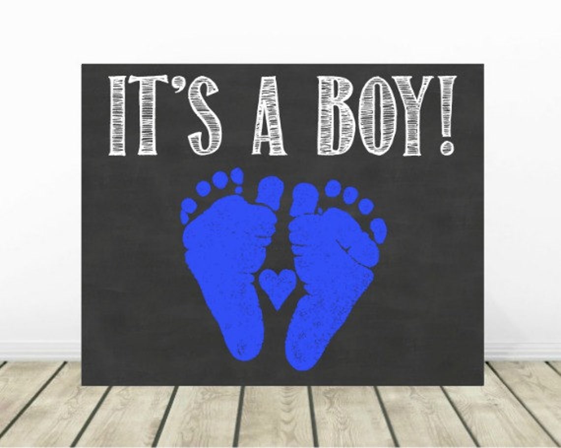 Its a BOY Chalkboard Gender Reveal Sign Gender Announcement - Etsy