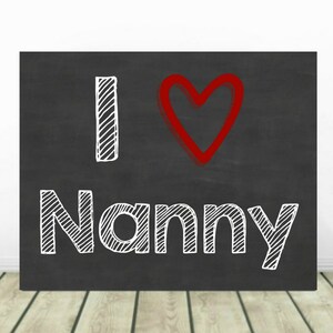 I Love Nanny, Printable Chalkboard Sign, Baby Photo Prop, Gift for ...
