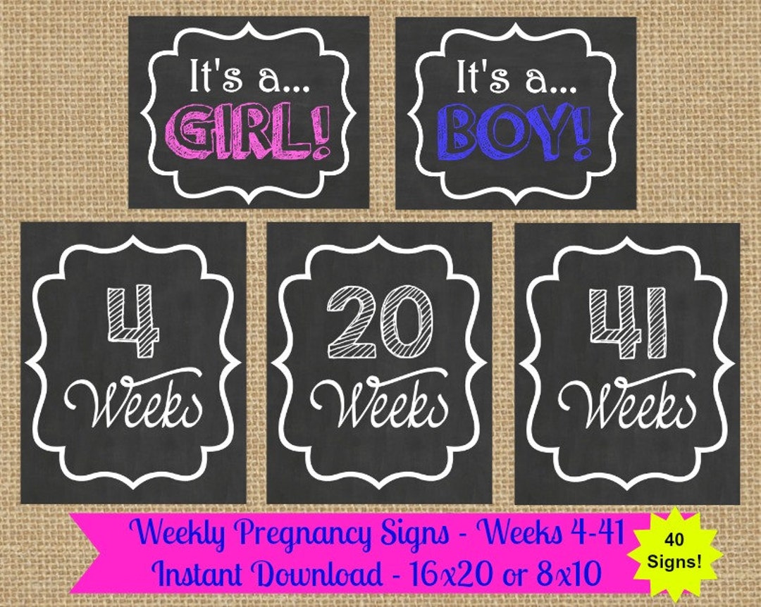 Weekly Pregnancy Chalkboard, Maternity Photo Prop, Baby Bump Sign ...
