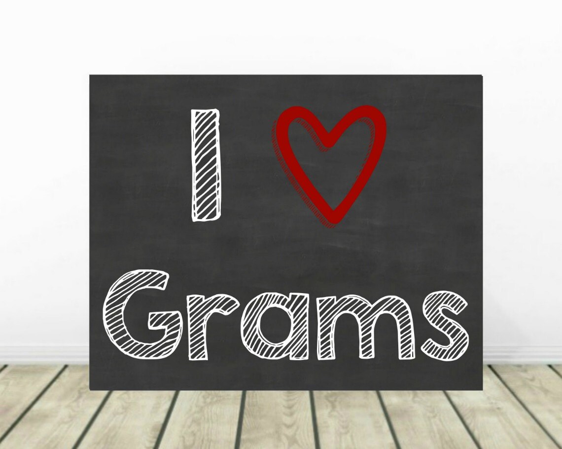 I Love Grams Printable Chalkboard Sign Baby Photo Prop Gift - Etsy