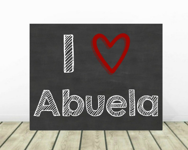 I Love Abuela Printable Chalkboard Sign Baby Photo Prop | Etsy
