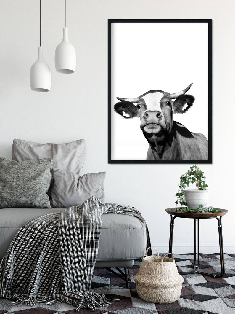 Cow Print Modern Farmhouse Cow Poster Cattle Photography - Etsy