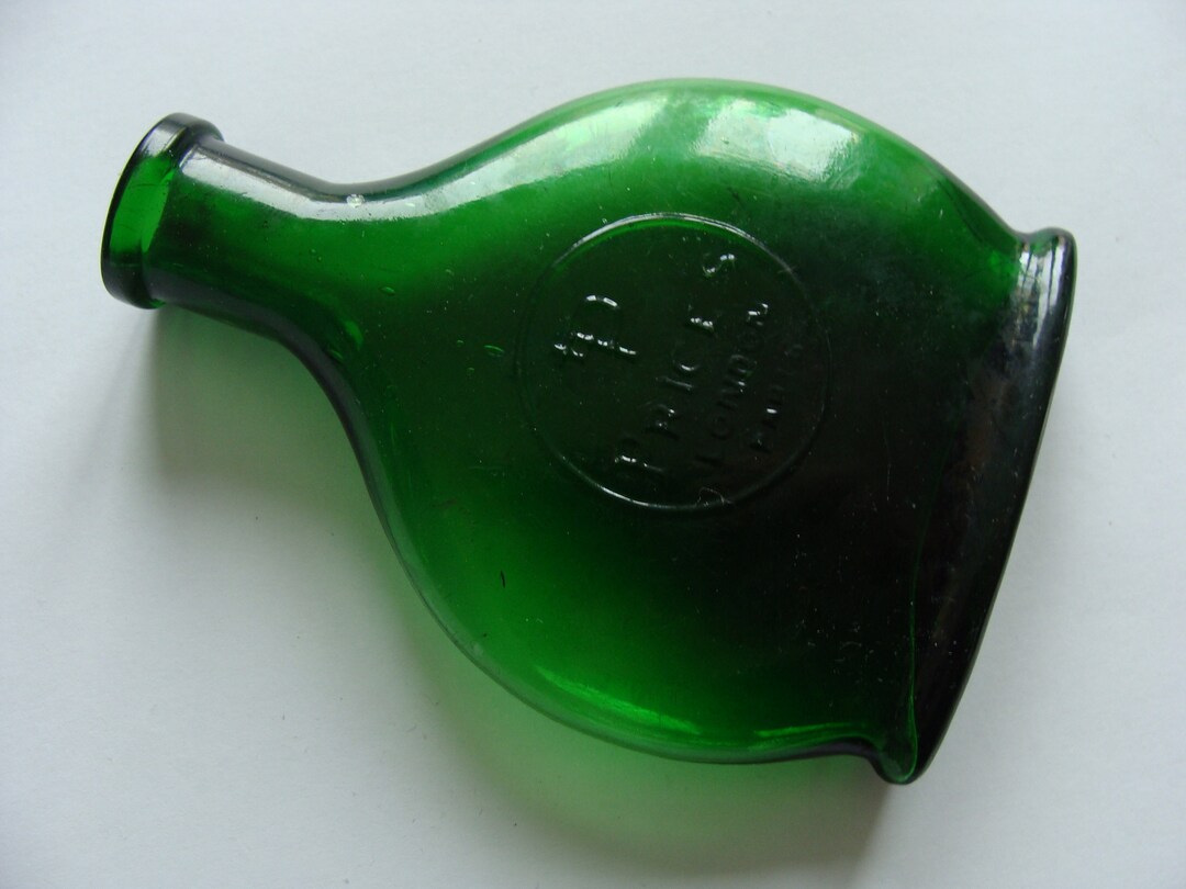 Lovely Dump Dug Green Glass Antique PRICES Perfumery Bottle - Etsy