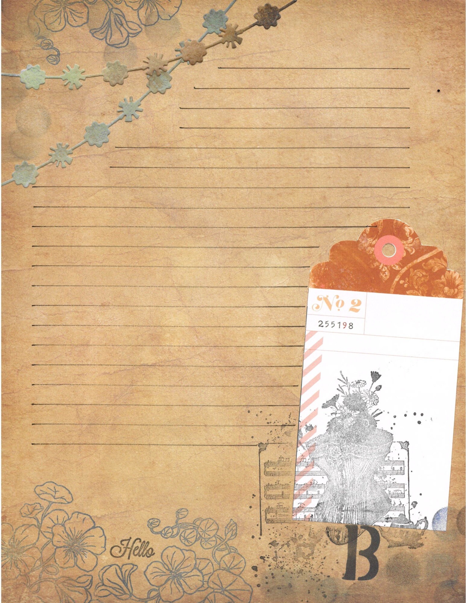 Printable Writing Paper hello - Etsy