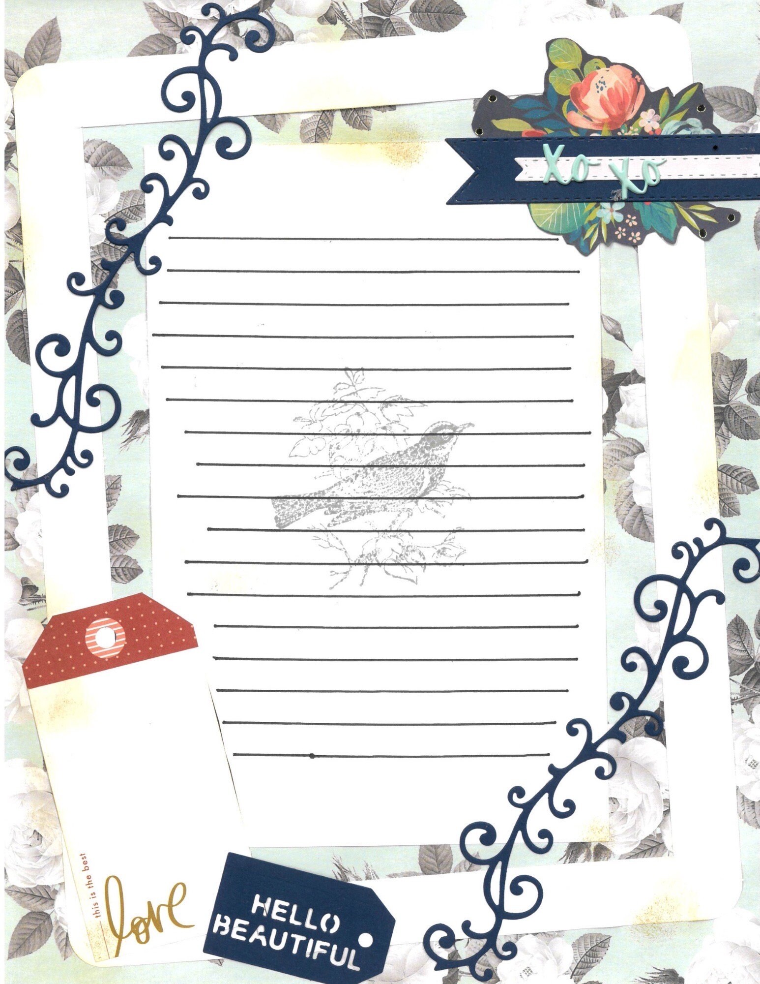 Printable Writing Paper -xoxo - Etsy