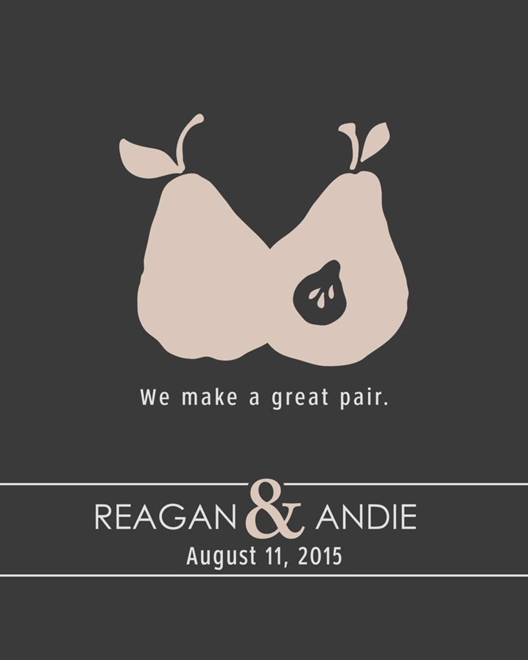 Personalized Pear We Make a Great Pair Love Anniversary Wedding Gift ...
