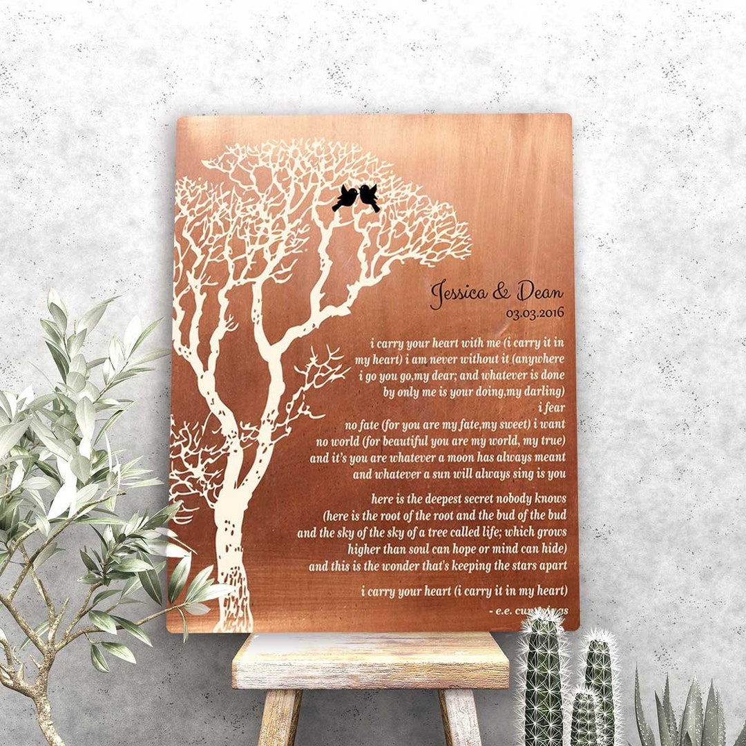 Copper Anniversary Gift for 7th Anniversary Gift I Carry Your Heart ...