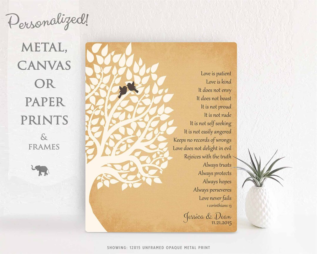 1st First Year Anniversary Gift | 1 Corinthians | Love is Patient ...