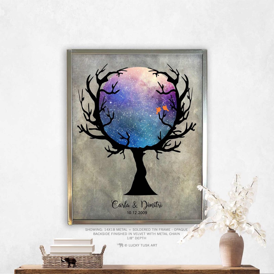 Star Map in Tree Celtic Gothic Wiccan Gift Custom Star Map Bare Tree ...