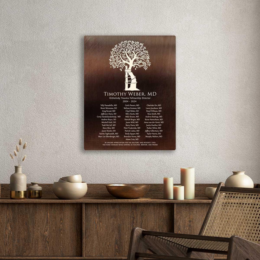 Orthopedic Doctor, Retirement Gift, Personalized Plaque, Tree of Andry ...