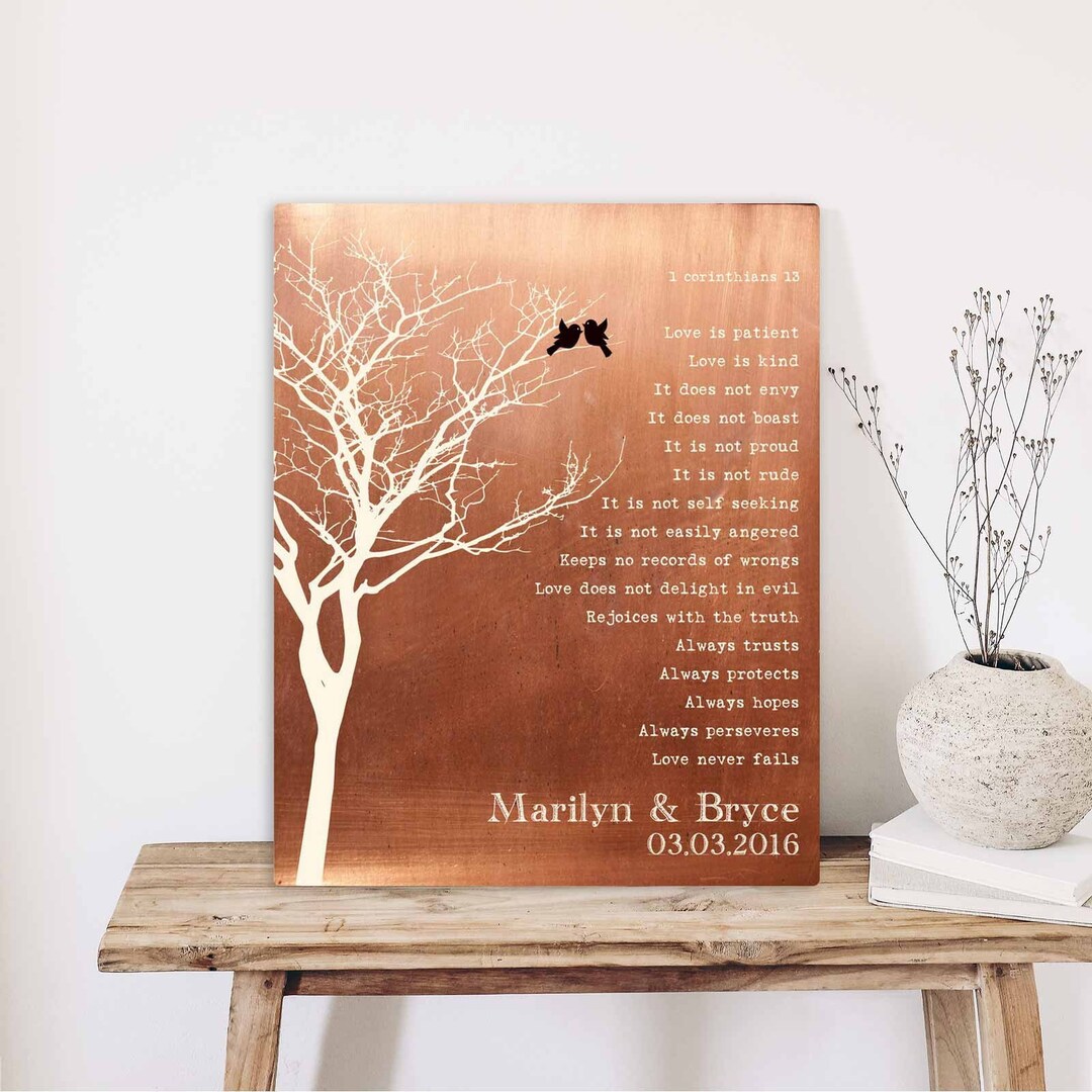 7th Anniversary Copper, Anniversary Couple Gift, First Dance Lyrics ...