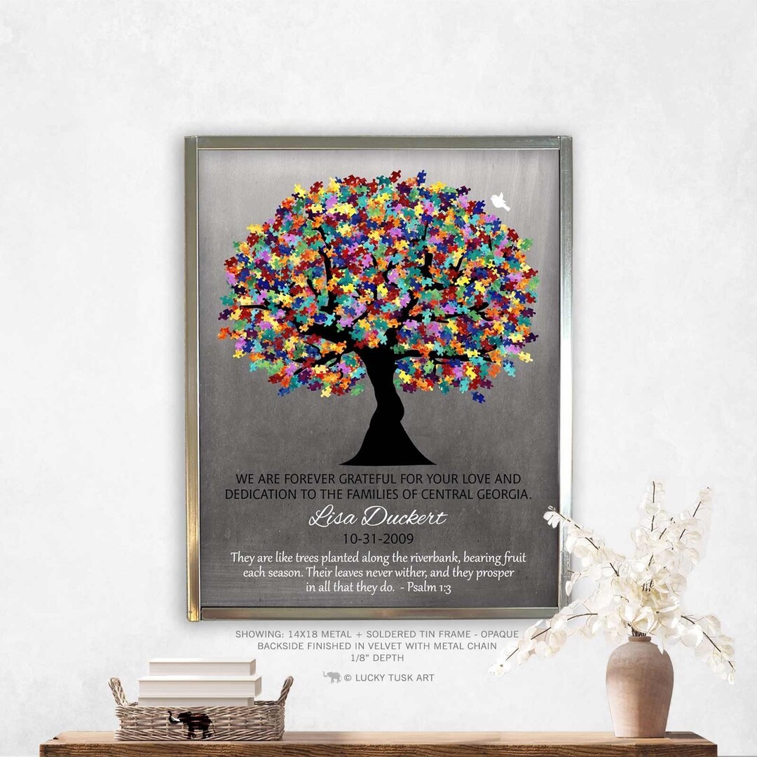 Autism Teacher Gift on Tin Teacher Appreciation Gift Plaque Special ...