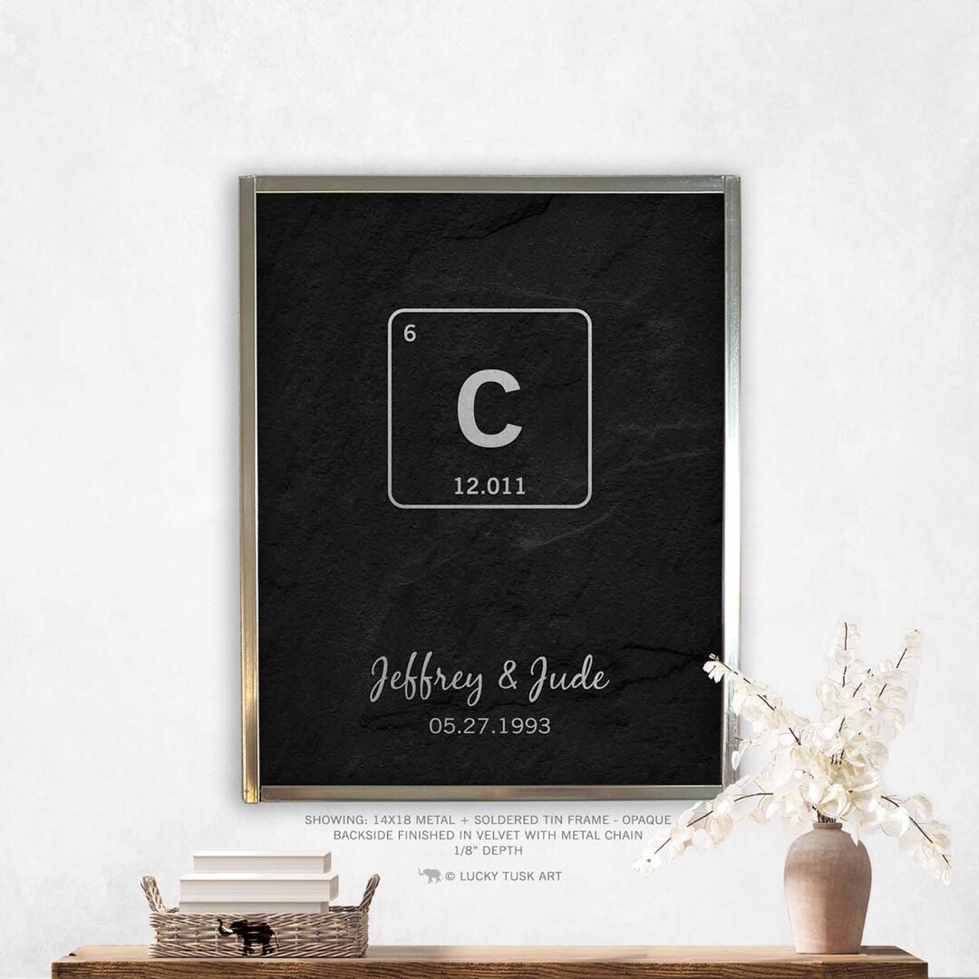 Carbon Element Symbol Diamond Anniversary Gift 10 Year Anniversary Gift ...