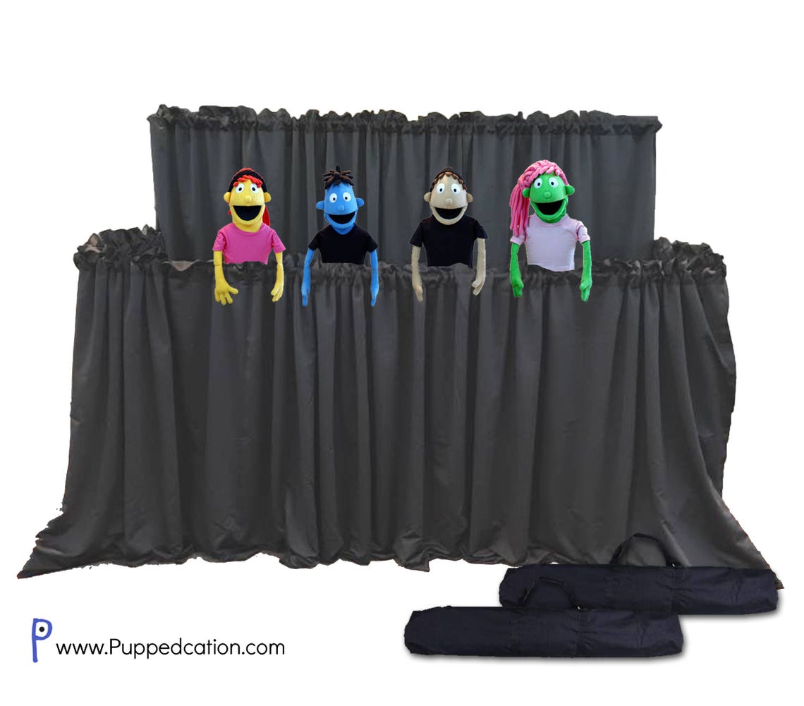 Classroom Puppet Stage XL - 2 Tier Portable Tripod Puppet Theater W/bag ...