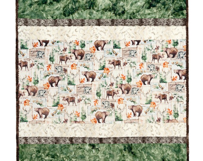 Feeling Pine Cuddle Kit by Shannon Fabrics Woodland Animals, Cabin ...