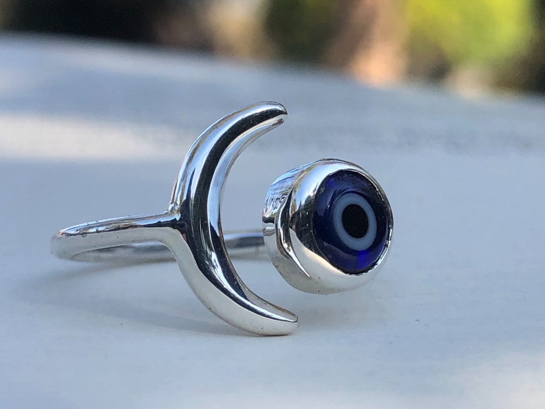 Evil Eye Moon Ring - Etsy