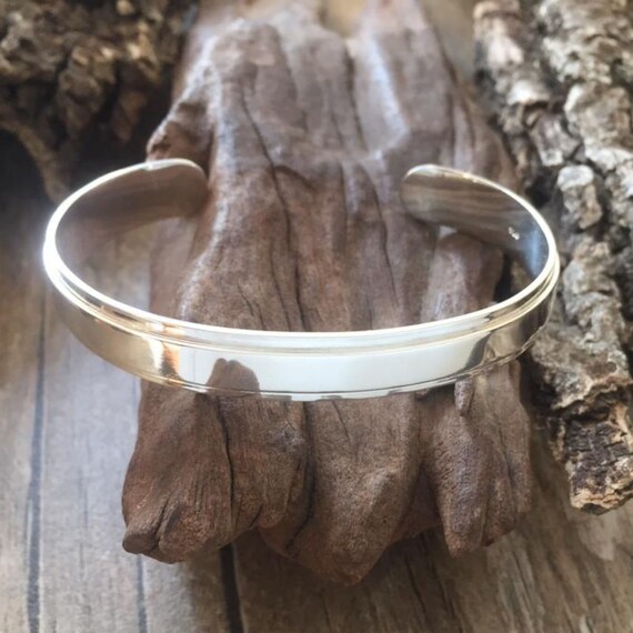 Double Cuff Bangle in Sterling Silver - Etsy