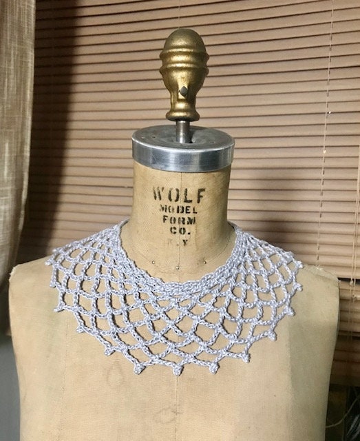 Crocheted Dissent Collar With Beaded Trim - Etsy