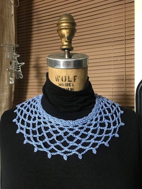 Crocheted Dissent Collar With Beaded Trim - Etsy