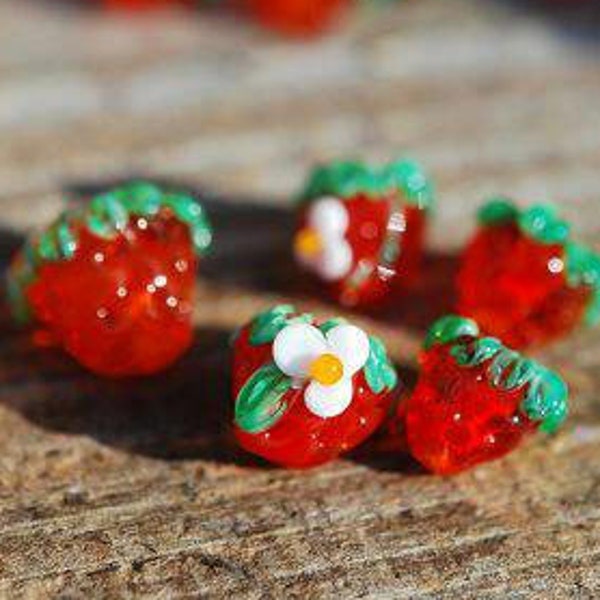 Strawberry Beads - Etsy