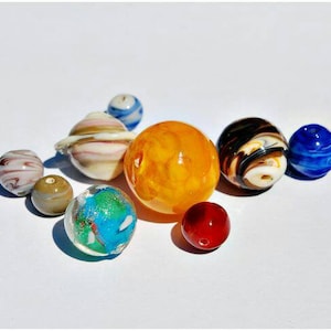 Solar System Earth Lampwork Bead Set 10 Pcs Glass Celestial Jewelry ...