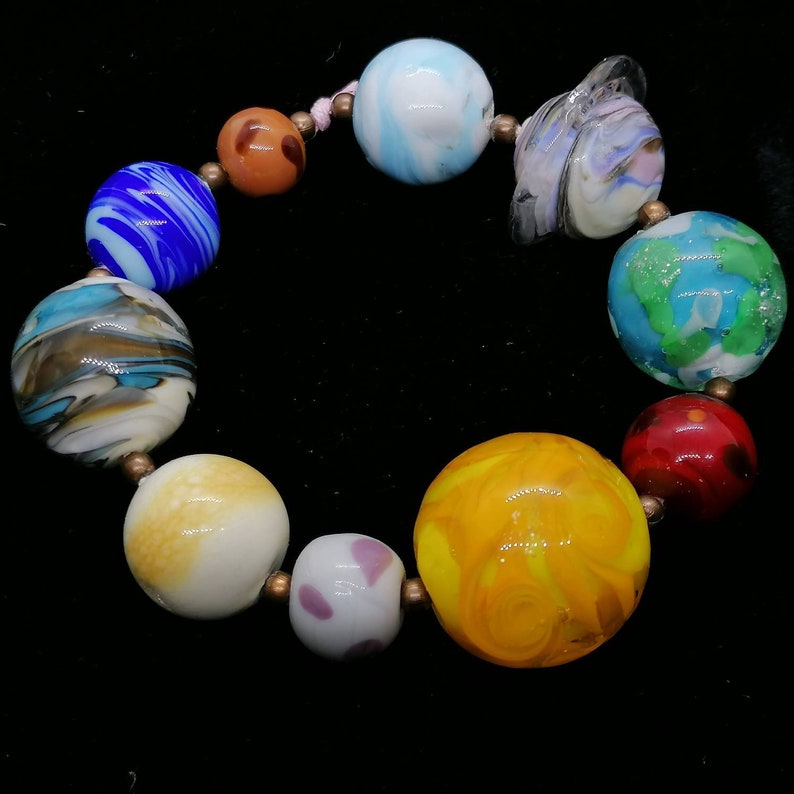 Solar System Earth Lampwork Bead Set 10 Pcs Glass Celestial - Etsy
