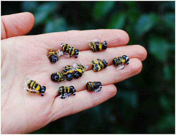 Bee Beads Set of Lampwork Bee Beads Glass Bumble Bee - Etsy