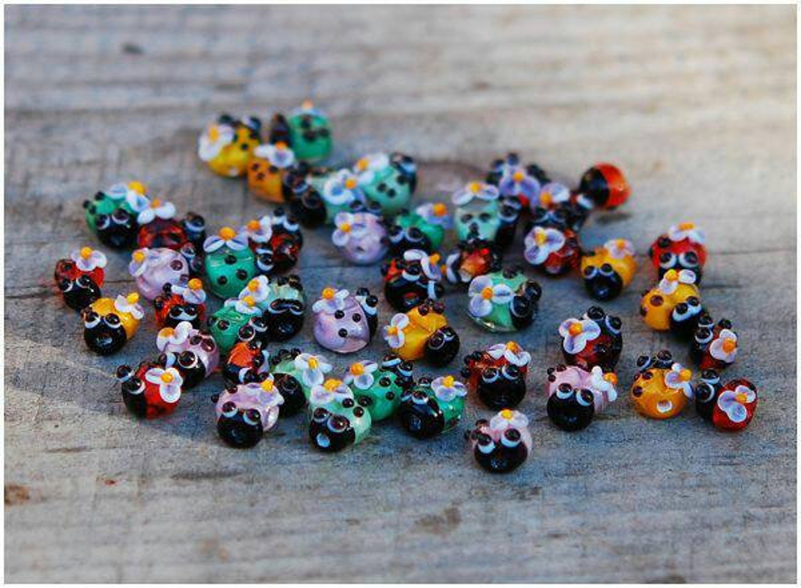 Ladybug Beads Set Lampwork Ladybird Beads Glass Bugs | Etsy
