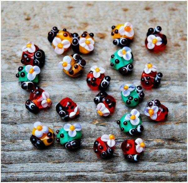Ladybug Beads Set Lampwork Ladybird Beads Glass Bugs | Etsy