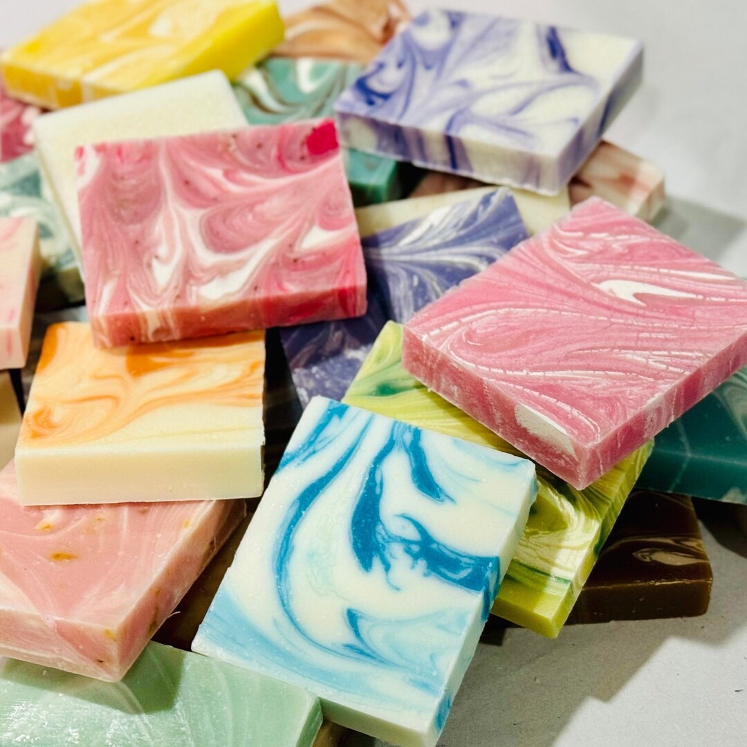 60 Assorted Bulk Mini Soaps Unwrapped Pack, Guest Size Bars for DIY ...