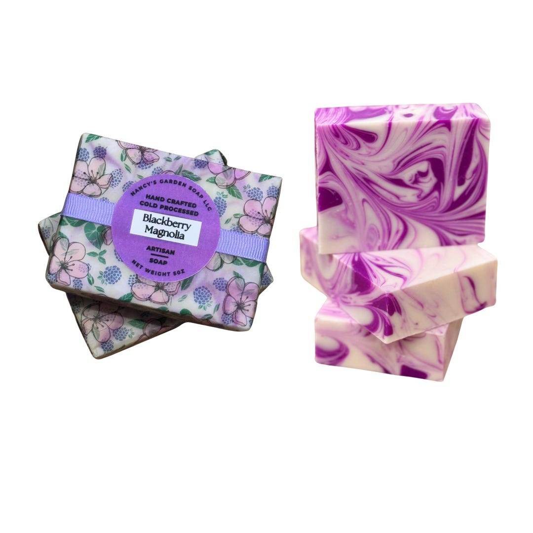 Blackberry Magnolia Artisan Soap Bar: 5oz Full Sized, Gift Wrapped - Etsy