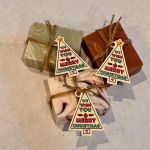 Christmas Tree Soap Favors: Twine Wrapped Holiday Guest Soaps - Etsy