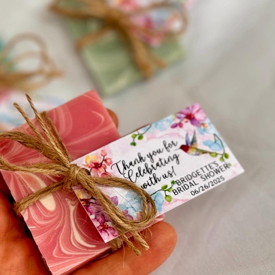 Spring Flowers Mini Soap Bridal Shower Favors Wrapped W/ Custom Tags ...