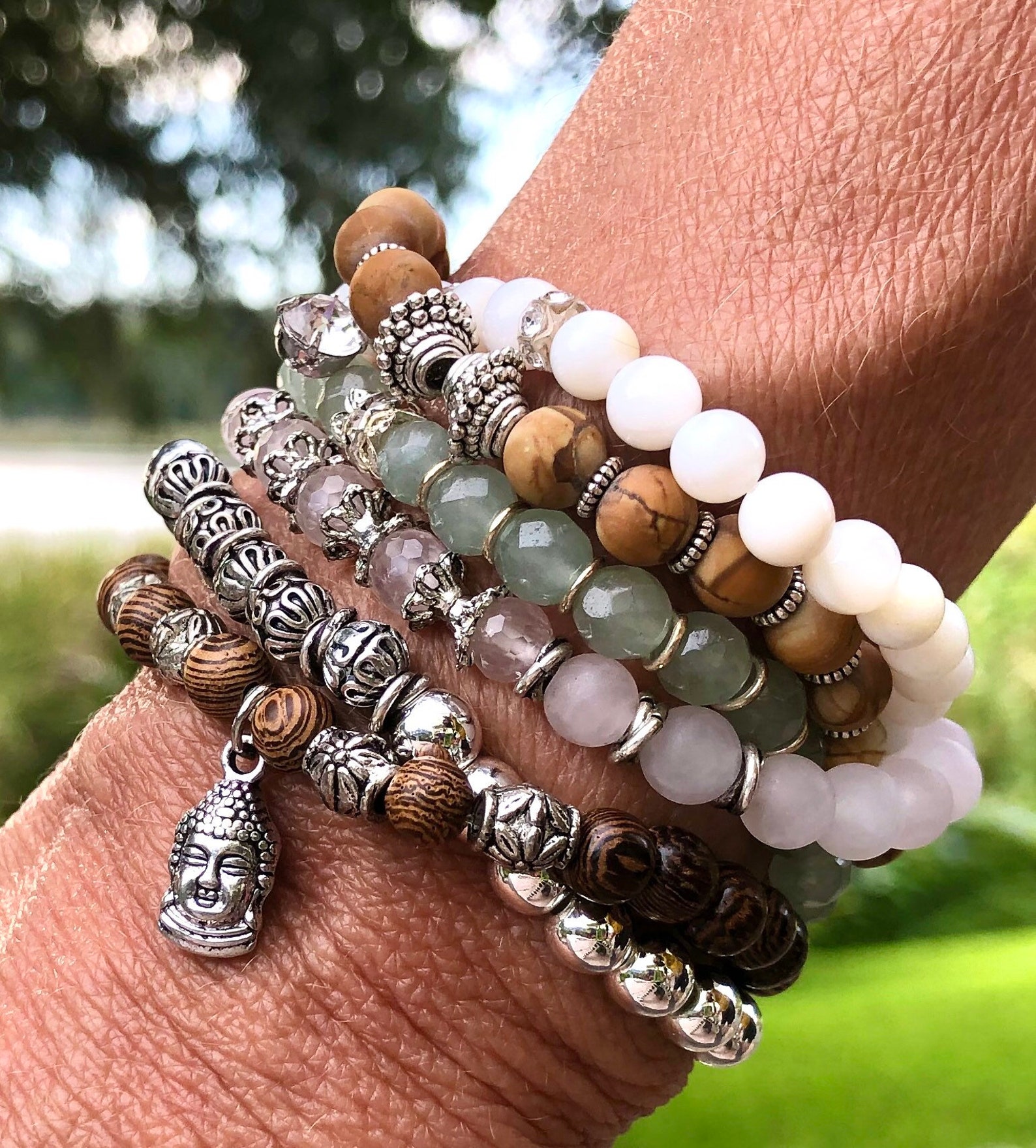 Spring Fling Bracelet Stack, Beaded Bracelet Set, Stackable Bracelets ...