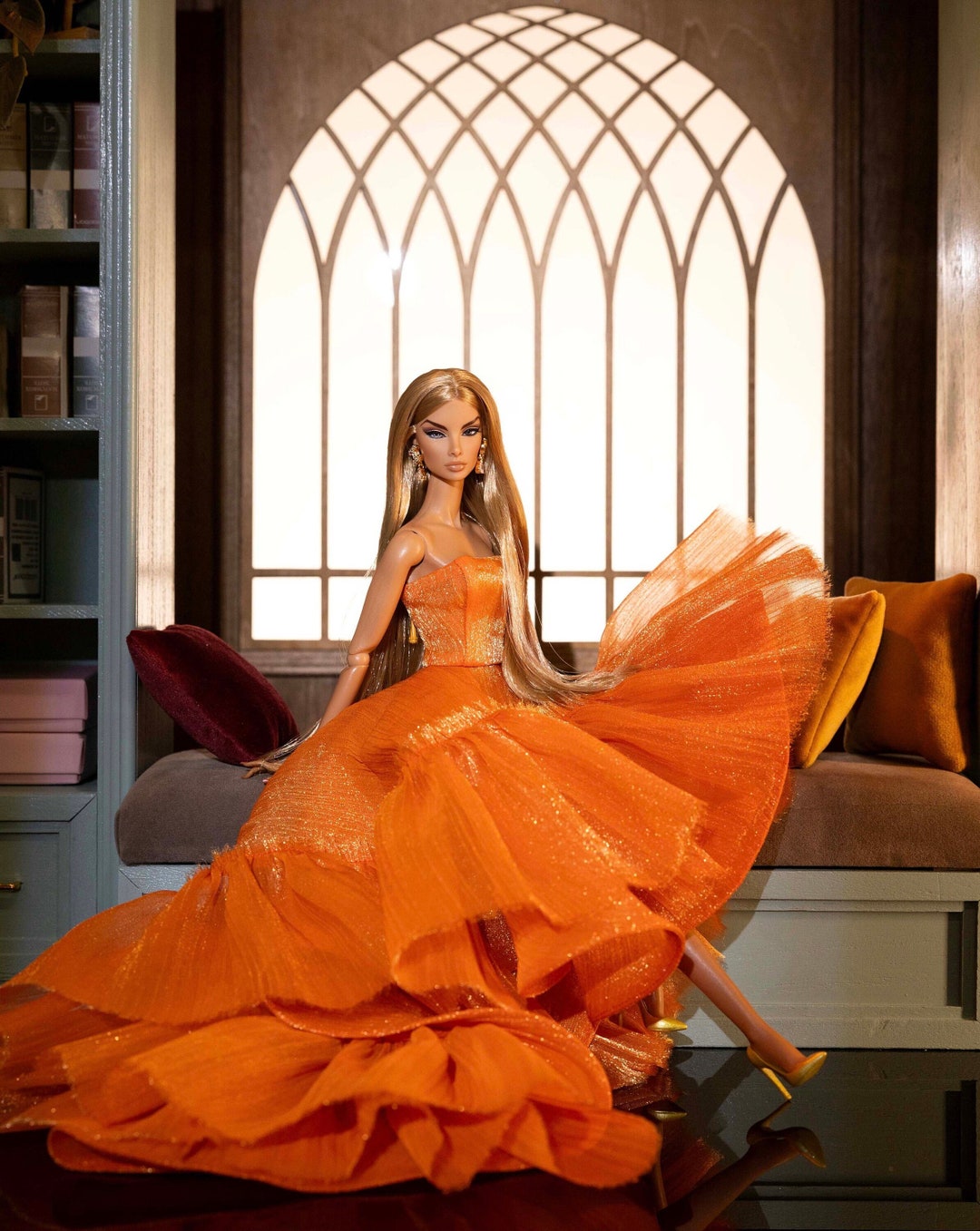 Orange Mullet Dress for Fashion Royalty , Poppy Parker, Silkstone ...