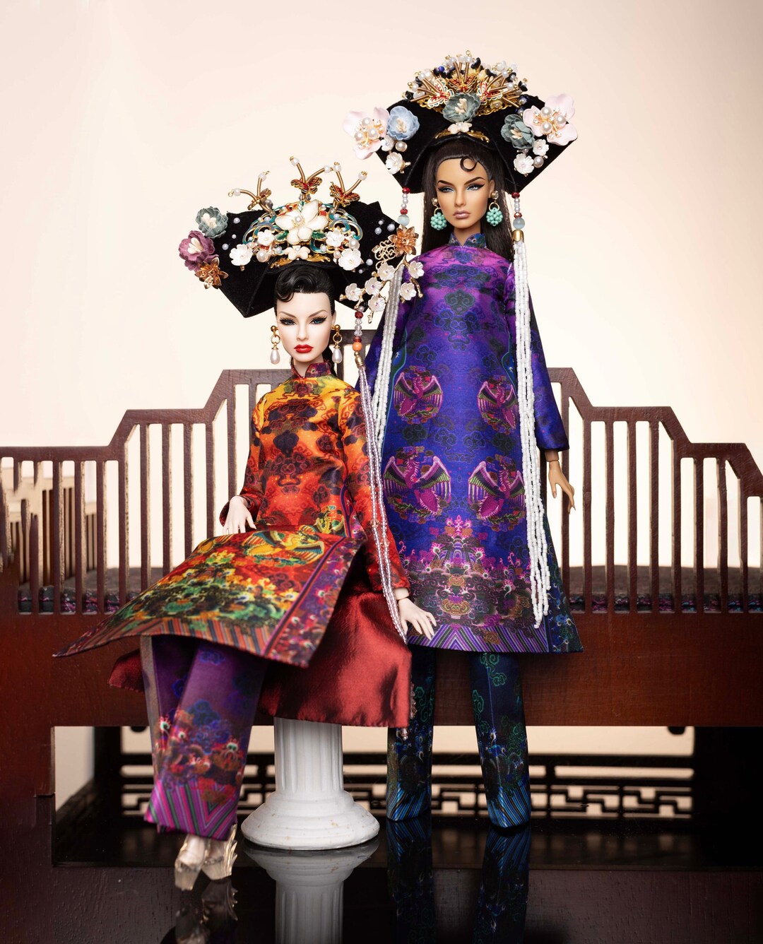 Cheongsam and Head Accessories for Rimdoll and 12'' Fashion Doll Same ...