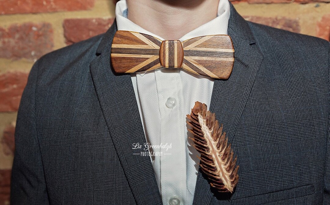 Union Jack Wooden Bow Tie - Etsy