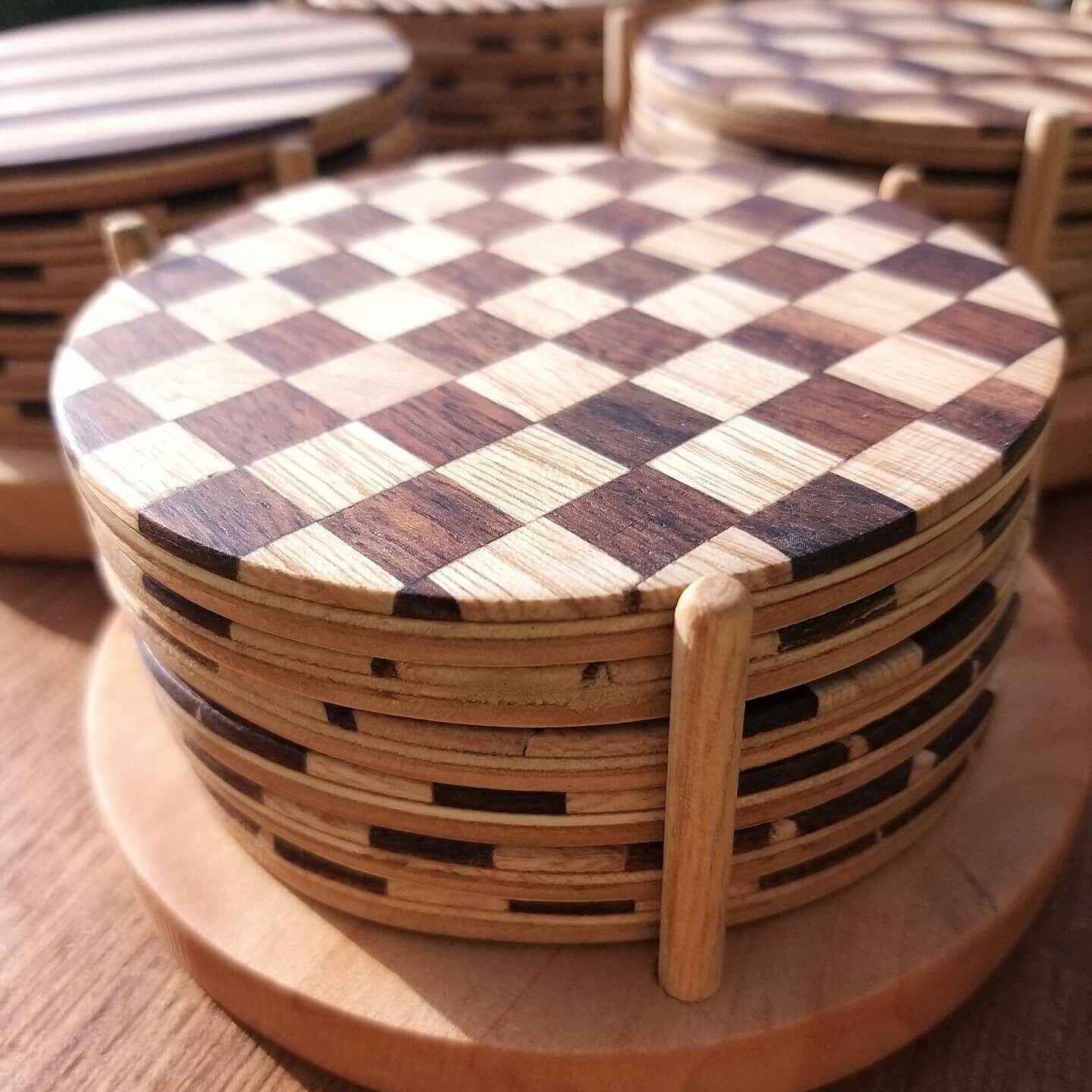 Wooden Drink Coasters Handmade Veneer Set of 6 or Individual - Etsy