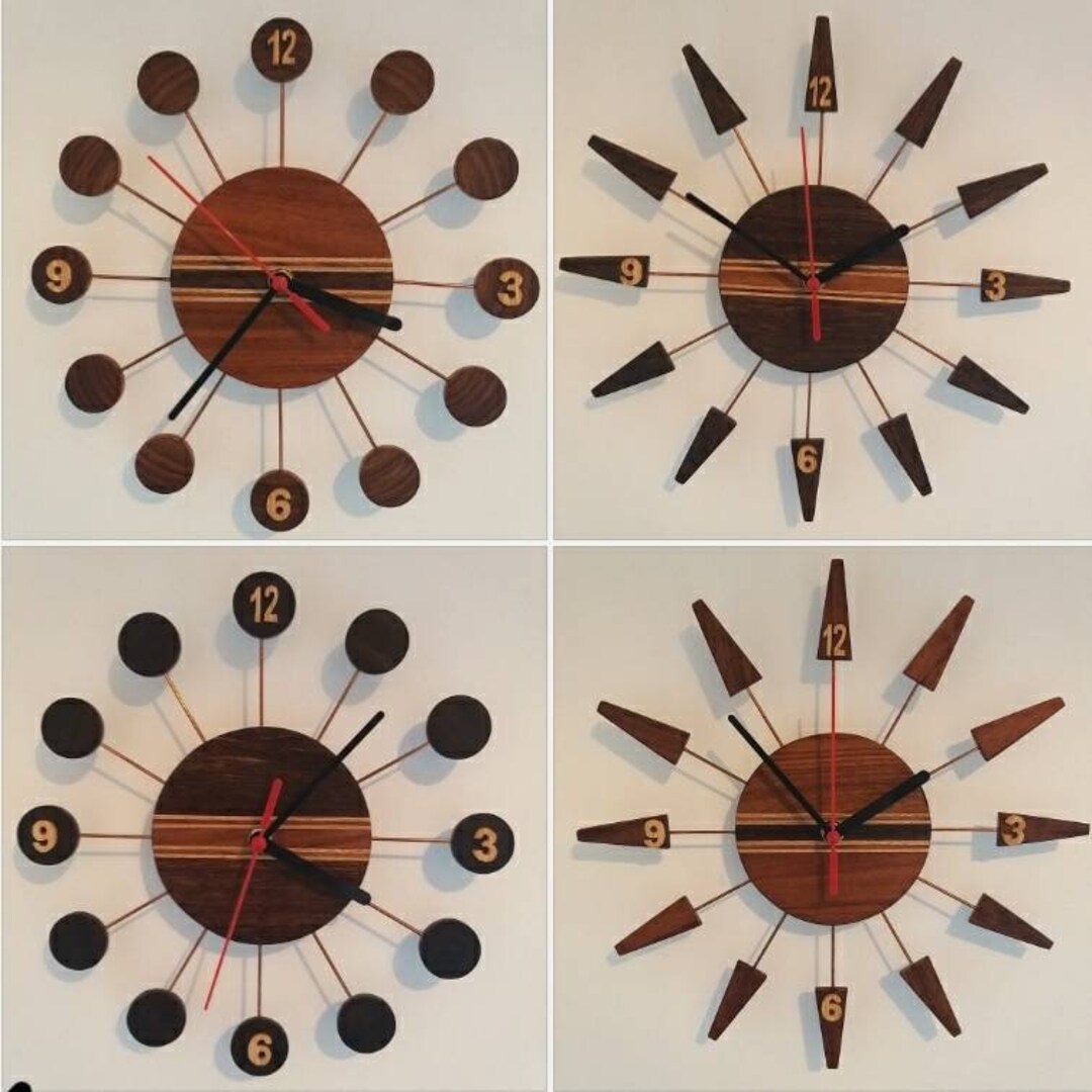 Wooden Wall Clock. Retro Design Clock. Wooden Wall Art Clock - Etsy