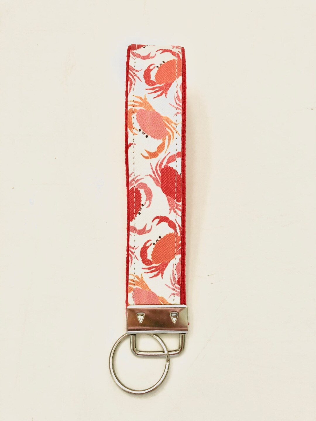 Watercolor Red Crabs Faux Leather Key Fob - Etsy