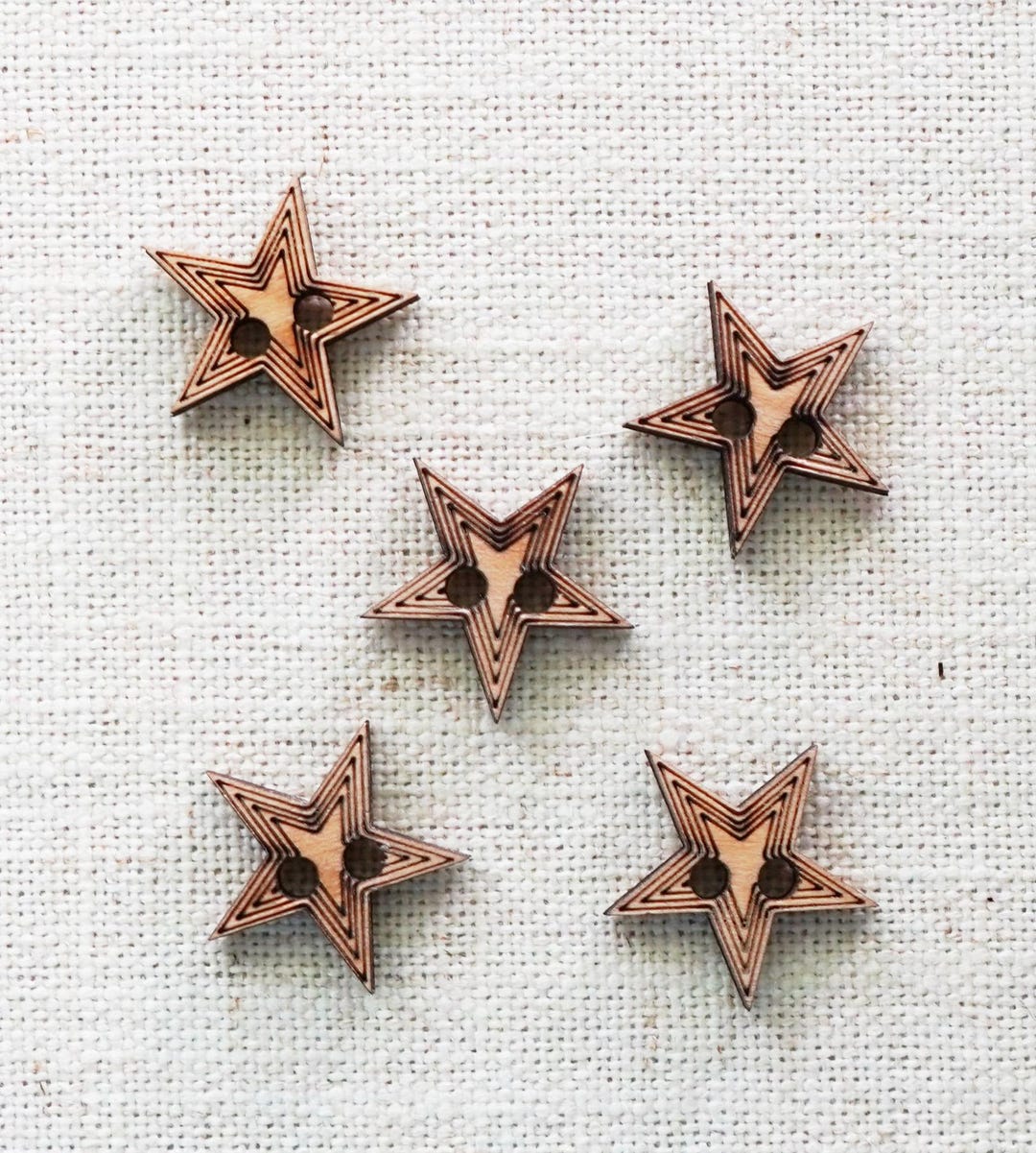 Star Button, Maple Wood Laser Cut 1 Inch Buttons, Ideal for Your ...