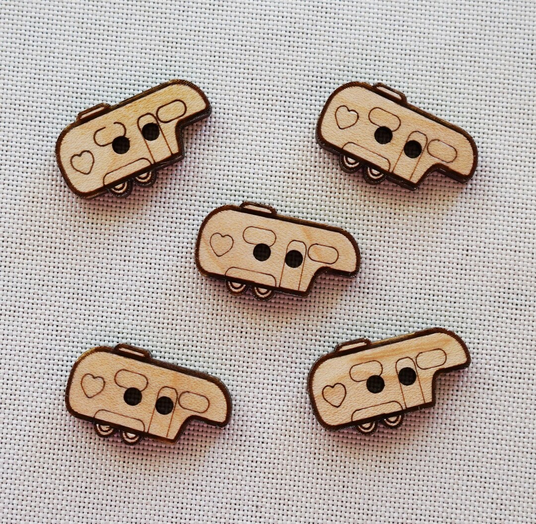 5th Wheel Camper Button, Maple Wood Laser Cut 3/4 Inch Button - Etsy