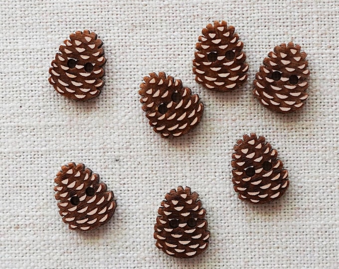 Pine Cone Button, Maple Wood Laser Cut 3/4 Inch Button - Etsy