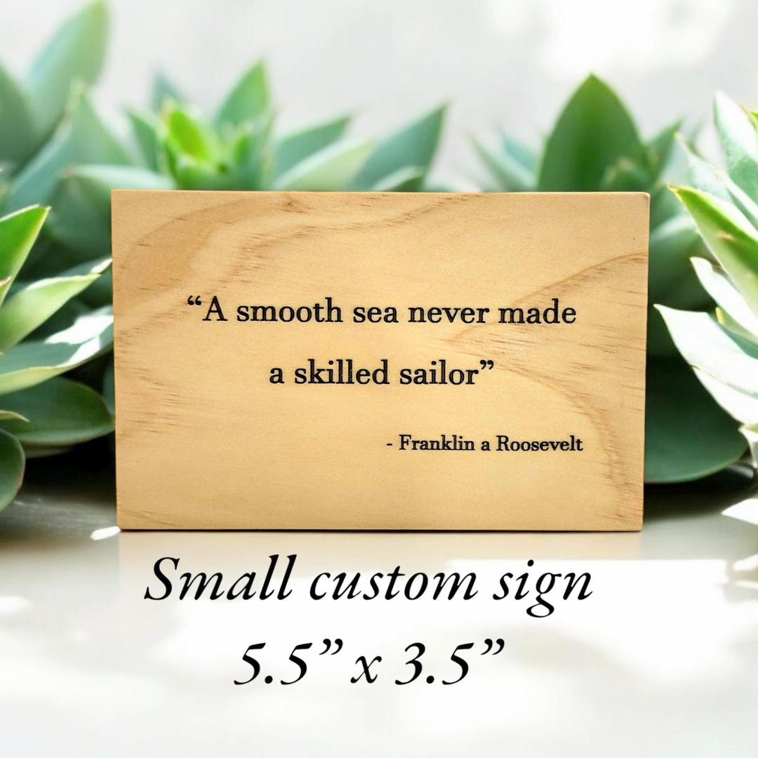 Custom Engraved Wood Desk Sign: Personalized Inspirational Quote Gift ...