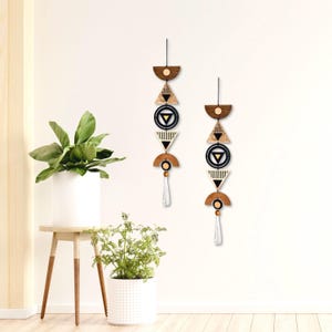 Geometric Wood Wall Hanging, Minimalist Art Deco Boho Decor - Etsy