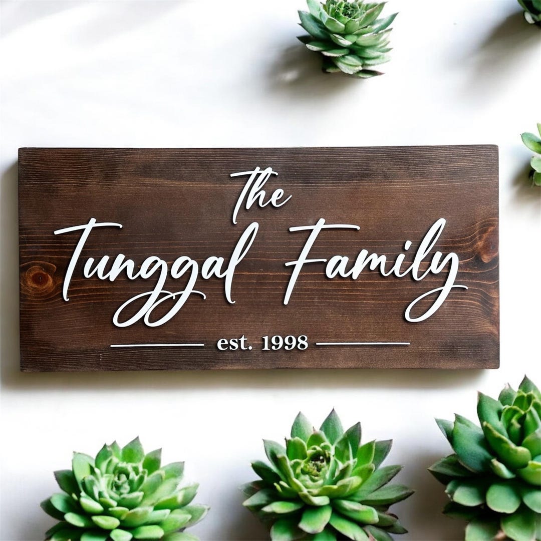 Custom Family Name Sign, Personalized Wall Sign, Gift for Family ...