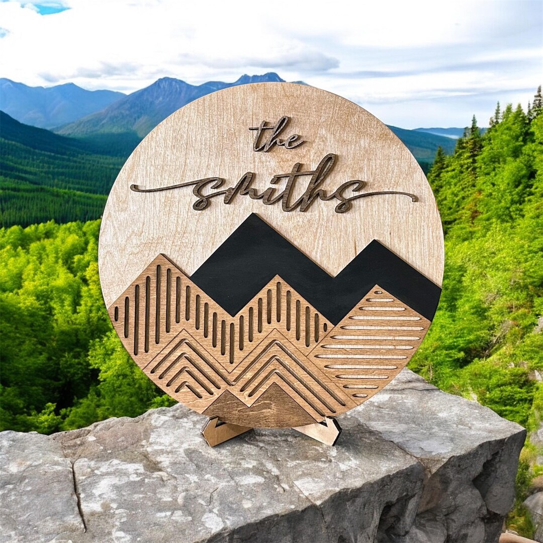 Personalized Family Name Circle Wood Sign, Custom Wood Sign, Circle ...