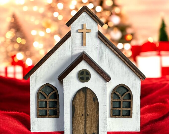 Miniature Wooden Church Made of Reclaimed Wood, Drifwood Art for ...