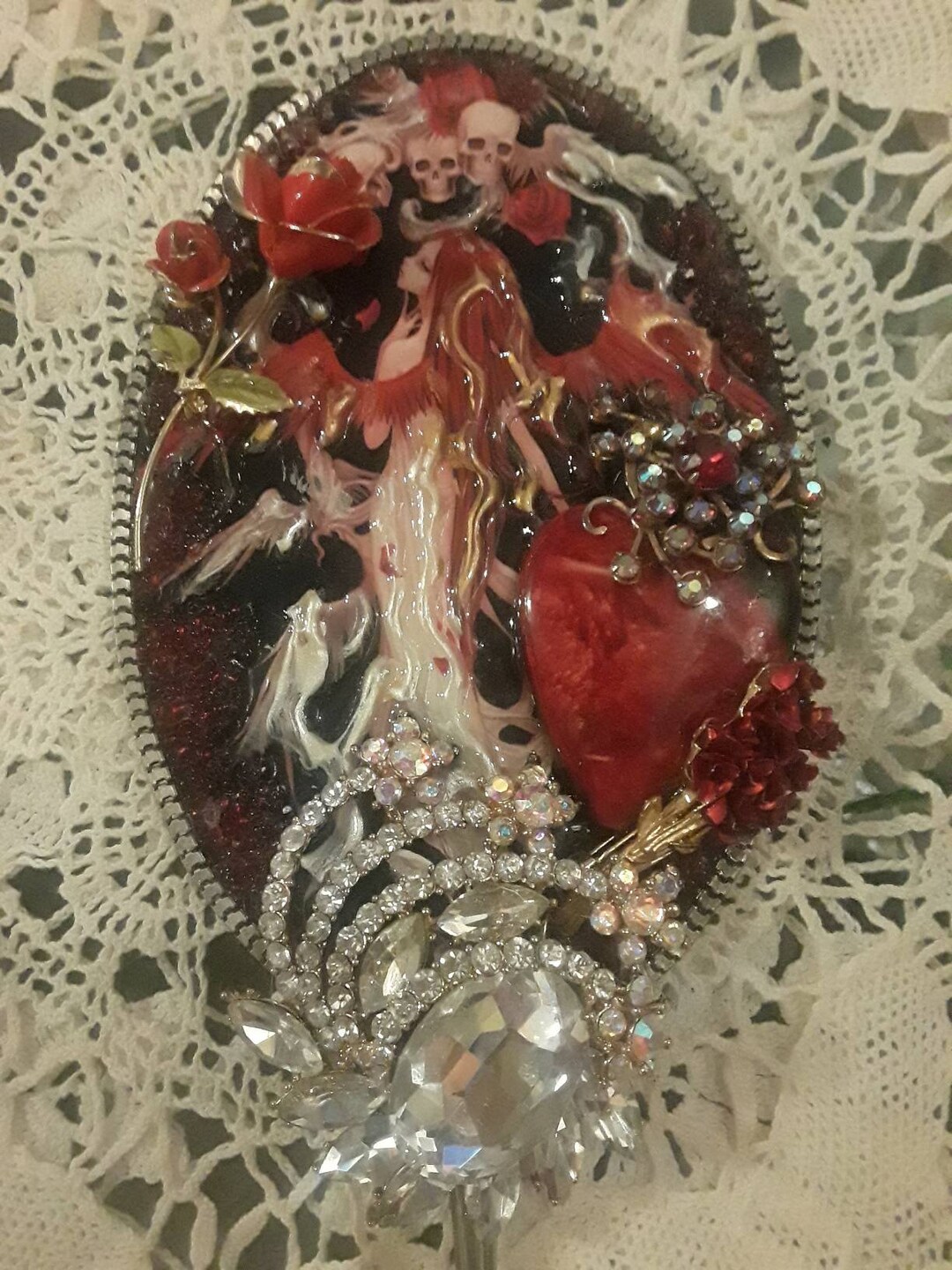 Vintage Inspired Hand Mirror Beautiful Art Nouveau Gothic Angel Image ...